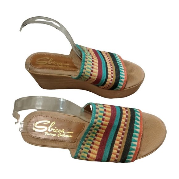 Sbicca | Shoes | Sbicca Vintage Collection Platform Colorful Wedge ...